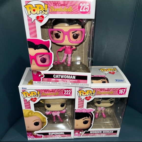 Funko | Toys | 3 Funko Pop Heroes Breast Cancer Awareness Dc Bombshell ...